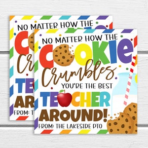 Teacher Appreciation Gift Tags, No Matter How the Cookie Crumbles ...