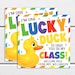 Back to School Rubber Duck Gift Tag, Lucky Duck, Printable Gift for ...