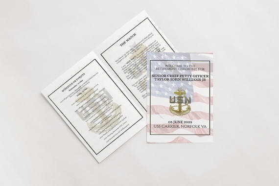 US Navy Senior Chief Retirement Program E8 Retirement - Etsy