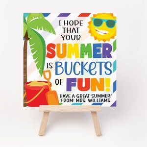 Bucket of Fun Gift Tag, Beach Theme, Teacher Appreciation, End of ...