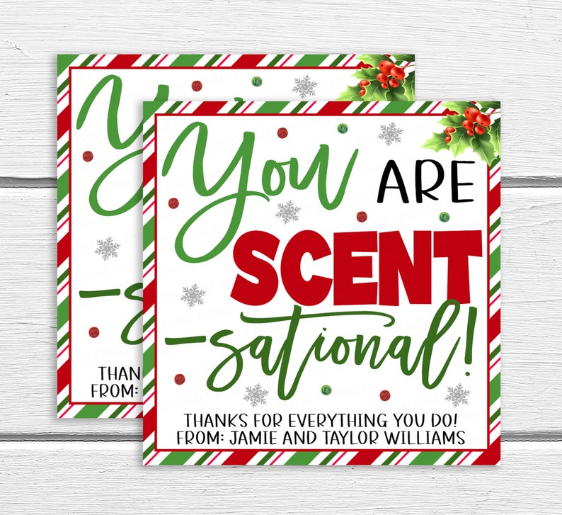 Christmas Appreciation Gift Tags, You Are Scent-sational Label, Thank ...