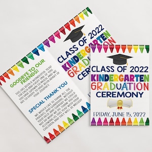 Kindergarten Graduation Ceremony Program Template Kinder, Elementary ...