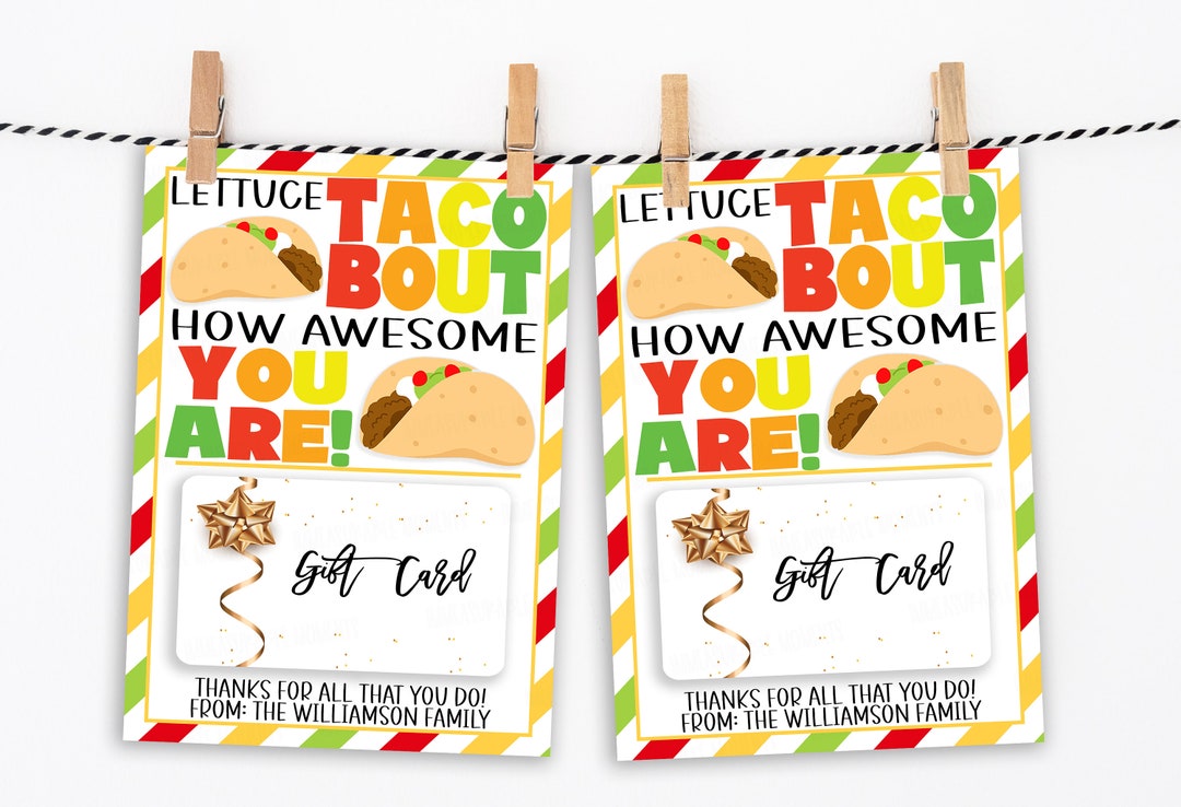 Mexican Food Gift Card Holder, Lettuce Taco Bout Fiesta Theme ...