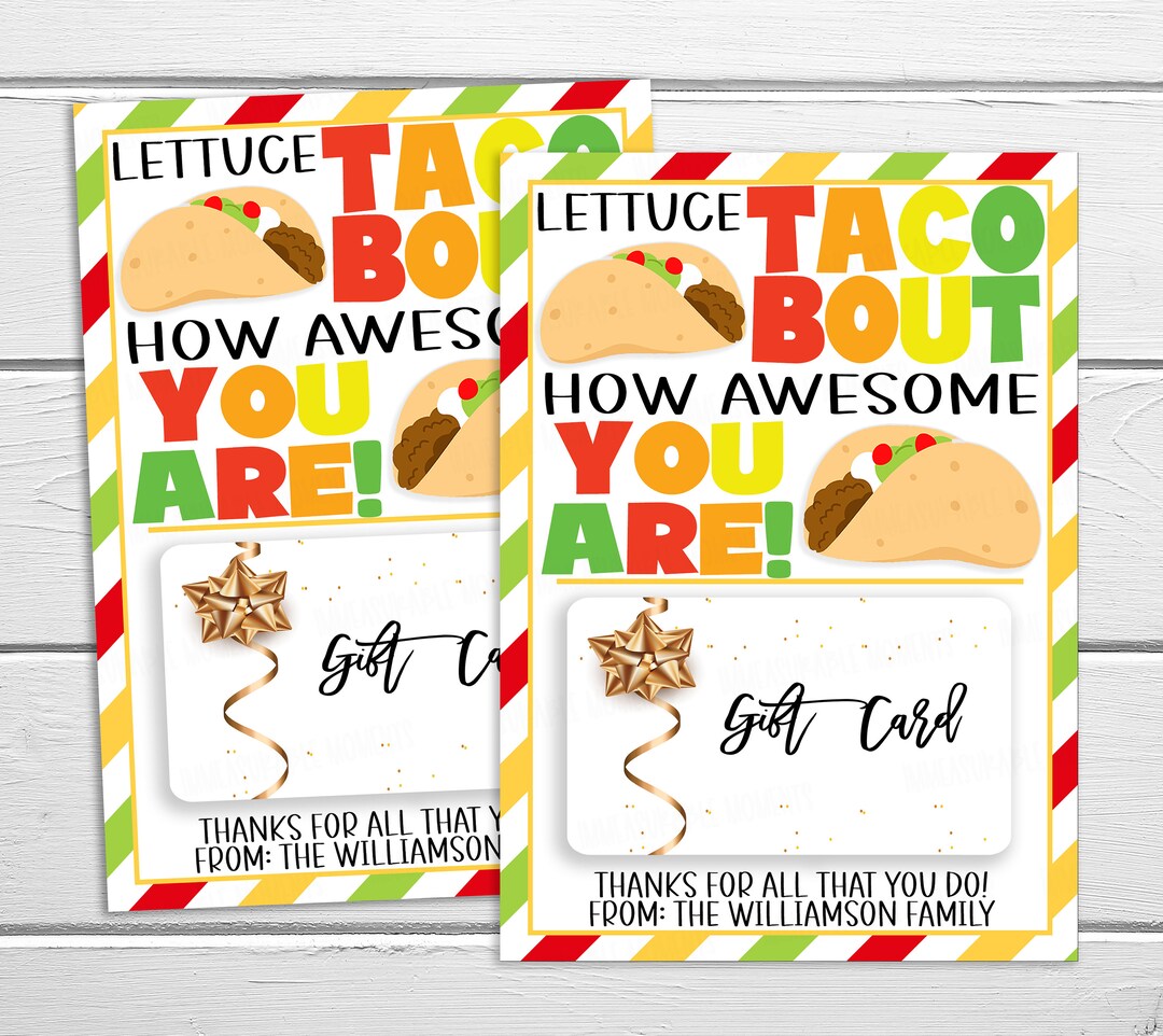 Mexican Food Gift Card Holder Lettuce Taco Bout Fiesta Theme - Etsy