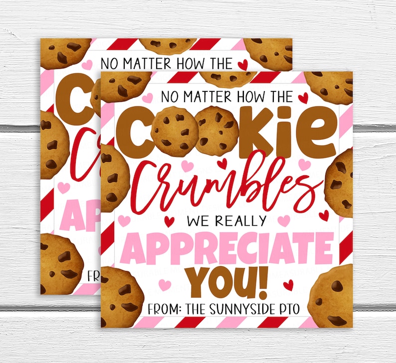 Valentine's Day Cookie Appreciation Gift Tags, Cookie Crumbles ...
