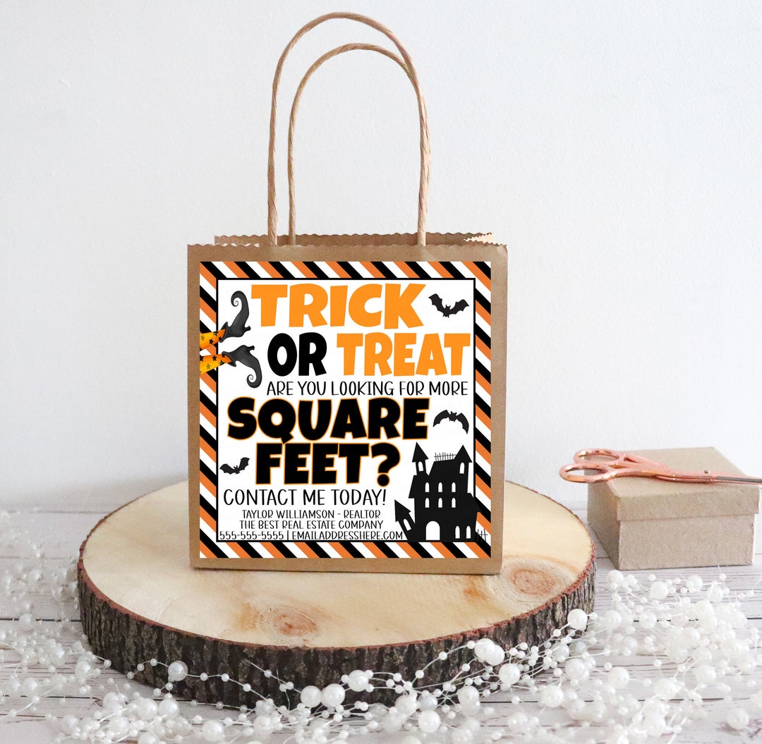 Halloween Pop by Gift Tags, Realtor Real Estate, Trick or Treat Looking ...