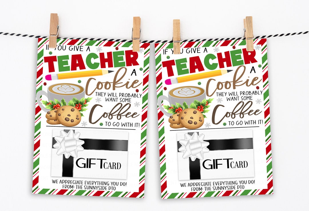 Christmas Teacher Appreciation Gift Card Holder, If You Give A Teacher ...