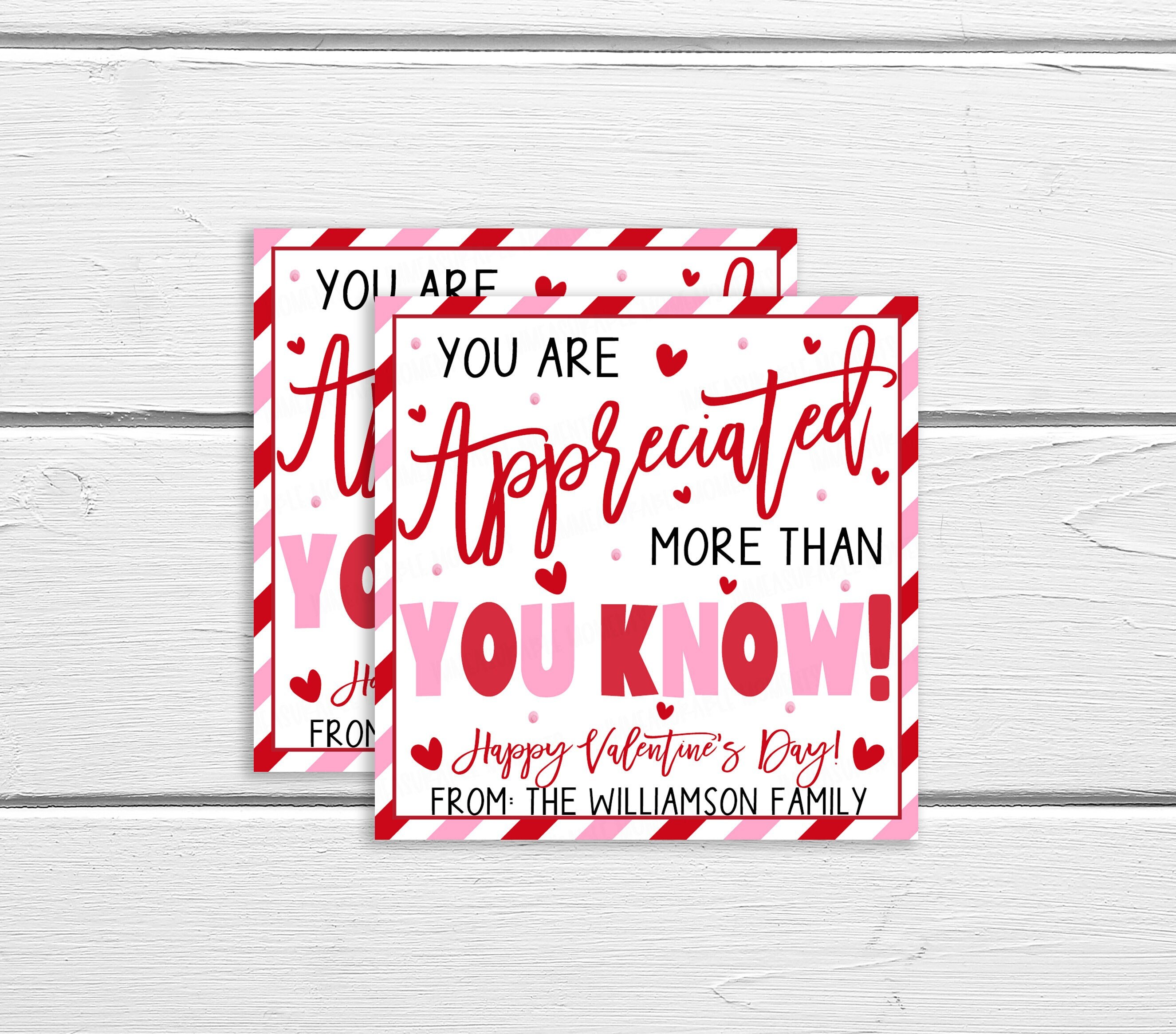 Valentine Appreciation Gift Tag Editable Grateful Employee - Etsy