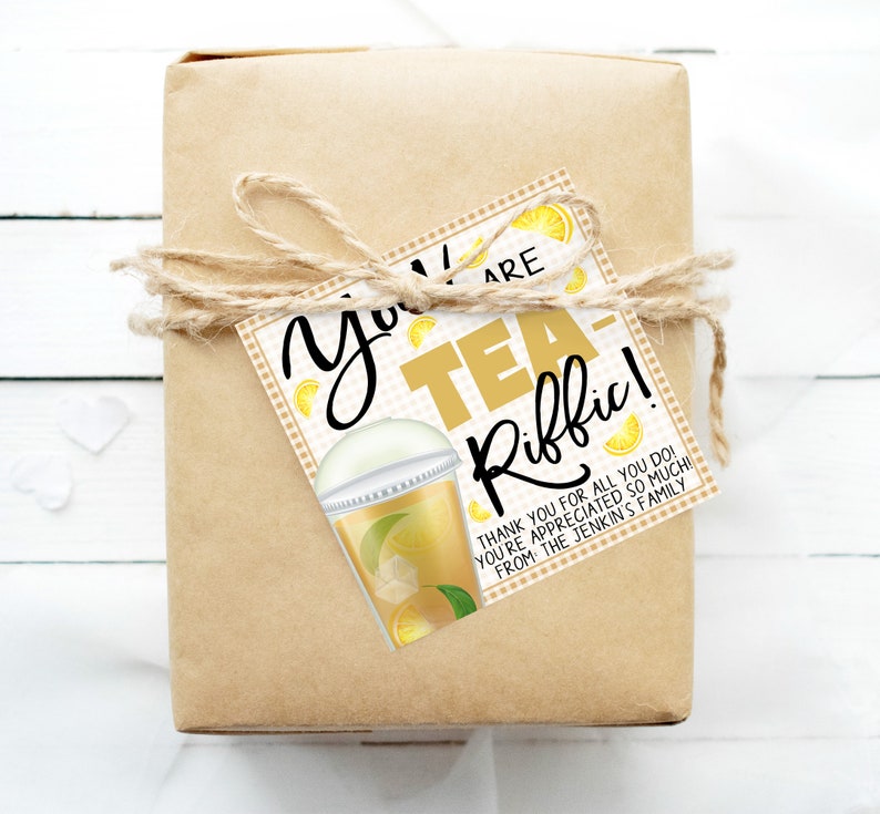 Iced Tea Gift Tag Editable You Are Tea-riffic Iced Tea | Etsy