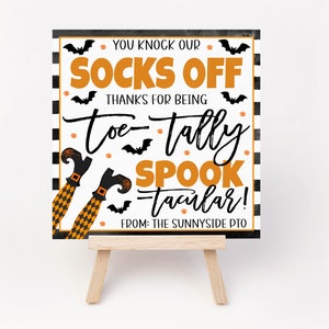 Halloween Sock Gift Tags, Toe-tally Amazing Socks, Teacher Staff ...