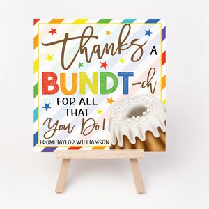 Bundt Cake Gift Tag, Cake Bundt Tag, Thanks A Bundt-ch for All You Do ...