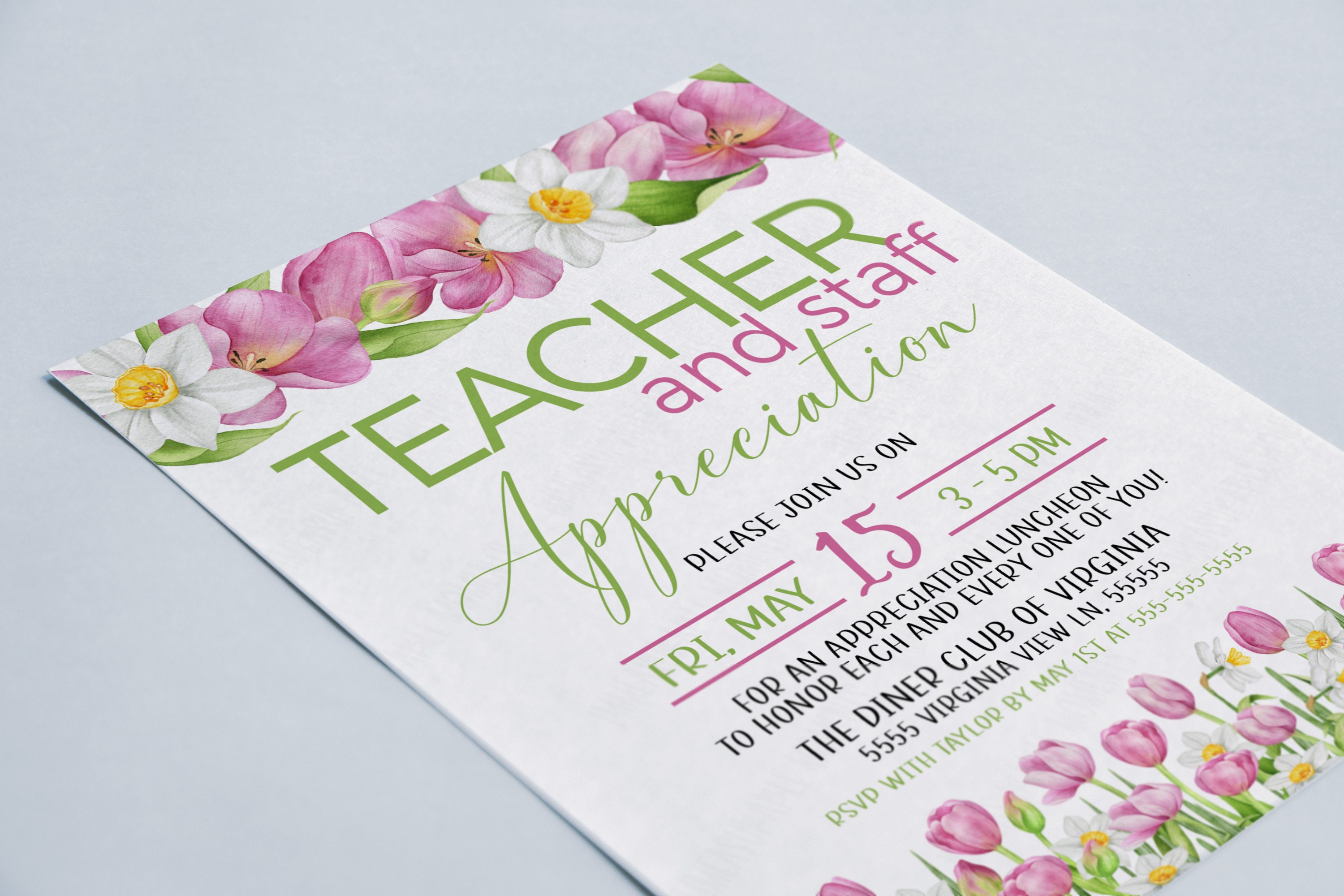 Teacher Staff Appreciation Invitation Editable Breakfast - Etsy