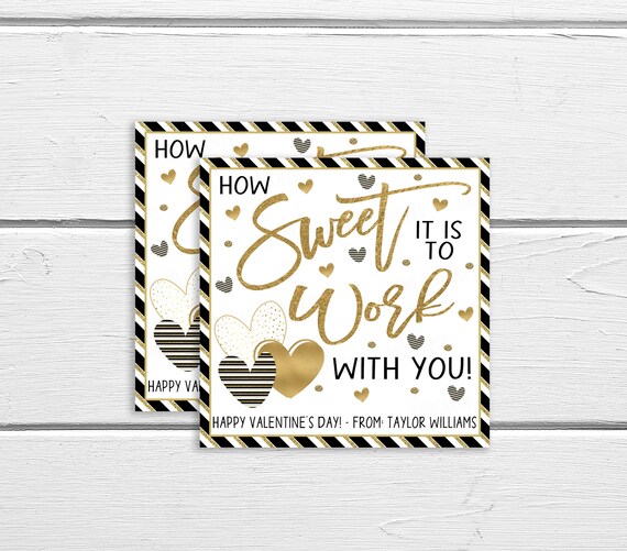 Valentine Coworker Appreciation Gift Tags, Editable Company Staff ...