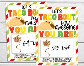 Mexican Food Teacher Gift Card - Etsy