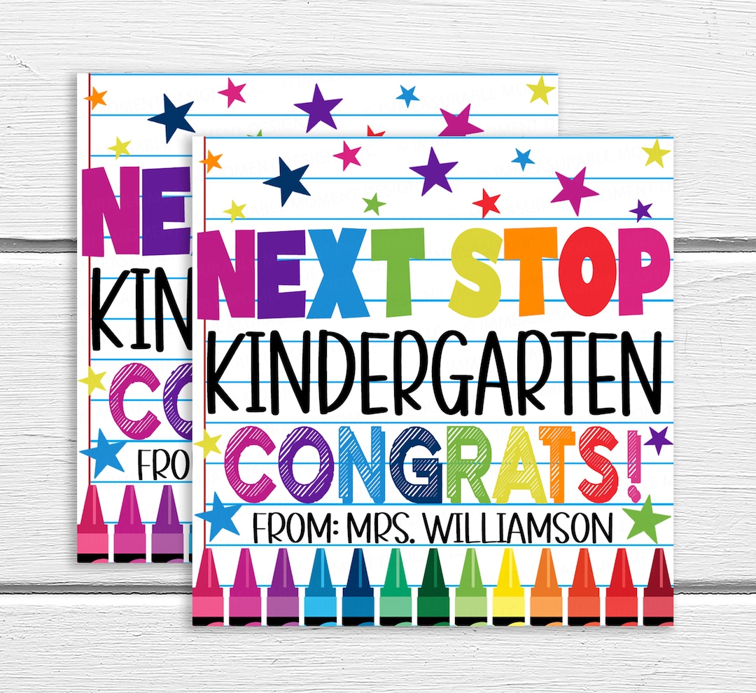 Preschool Graduation Gift Tag, Editable Next Stop Kindergarten ...