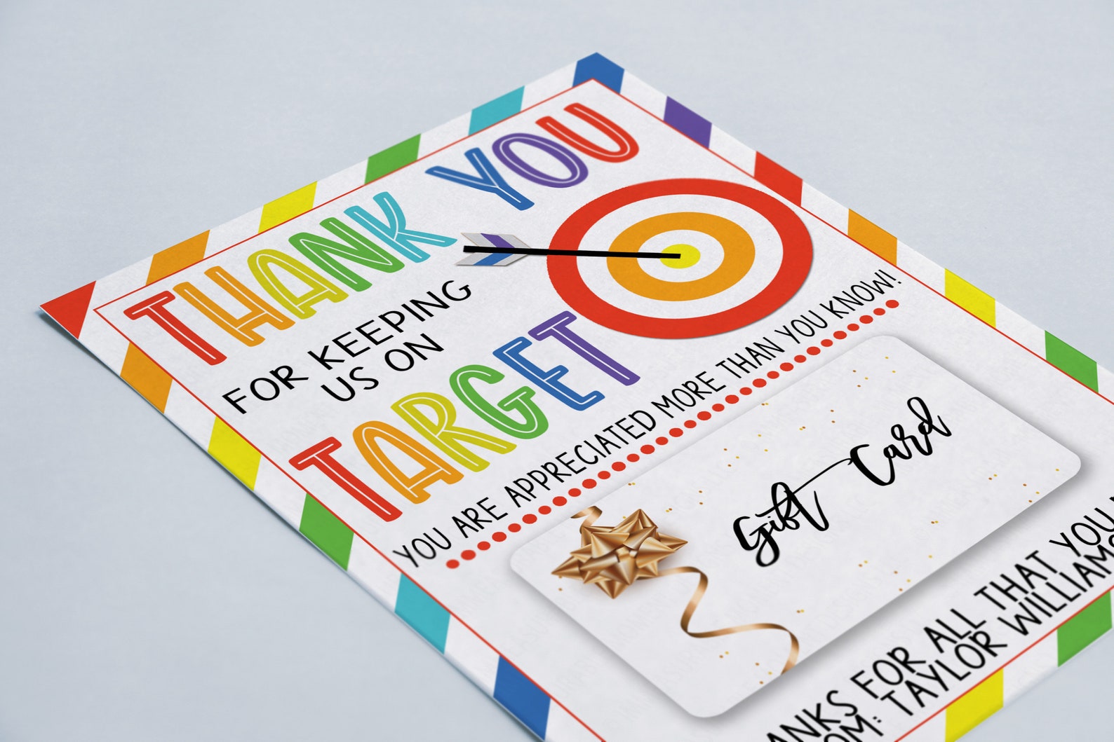 Thank You Target Gift Card Holder Editable Printable End of - Etsy