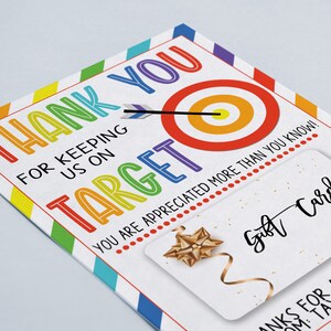 Thank You Target Gift Card Holder, Editable Printable, End of School ...