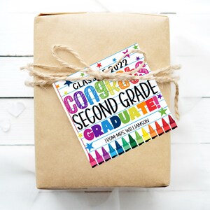 Second Grade Graduation Gift Tag, Editable Class of 2022 Congratulation ...