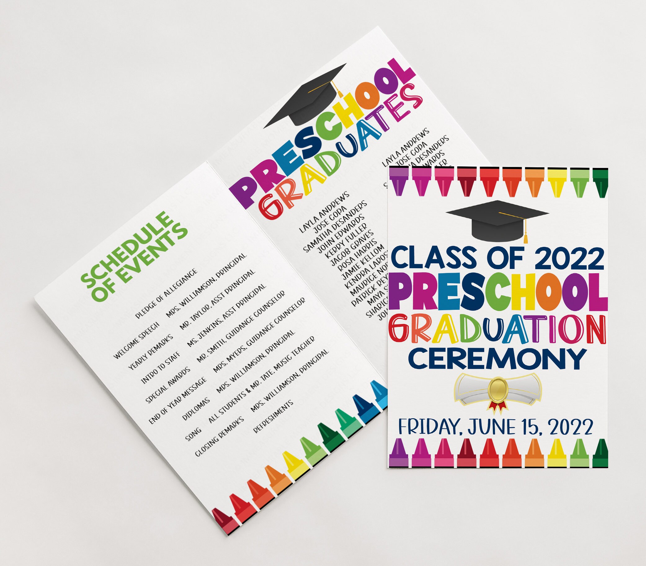 Preschool Graduation Program Covers