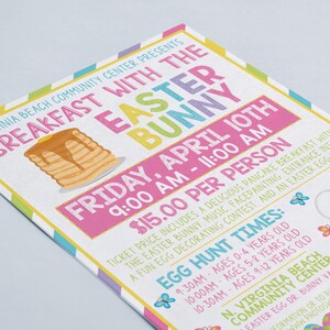 Breakfast With the Easter Bunny Flyer, Brunch Easter Bunny Invitation ...
