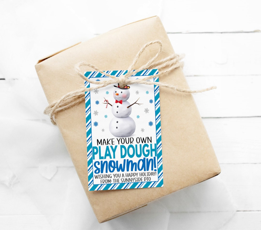 Make Your Own Play Dough Snowman Gift Tags, School Classroom Tags ...