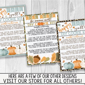 Fall Cookie Tag/card, DIY Cookie Kit Card, Printable Cookie Kit ...