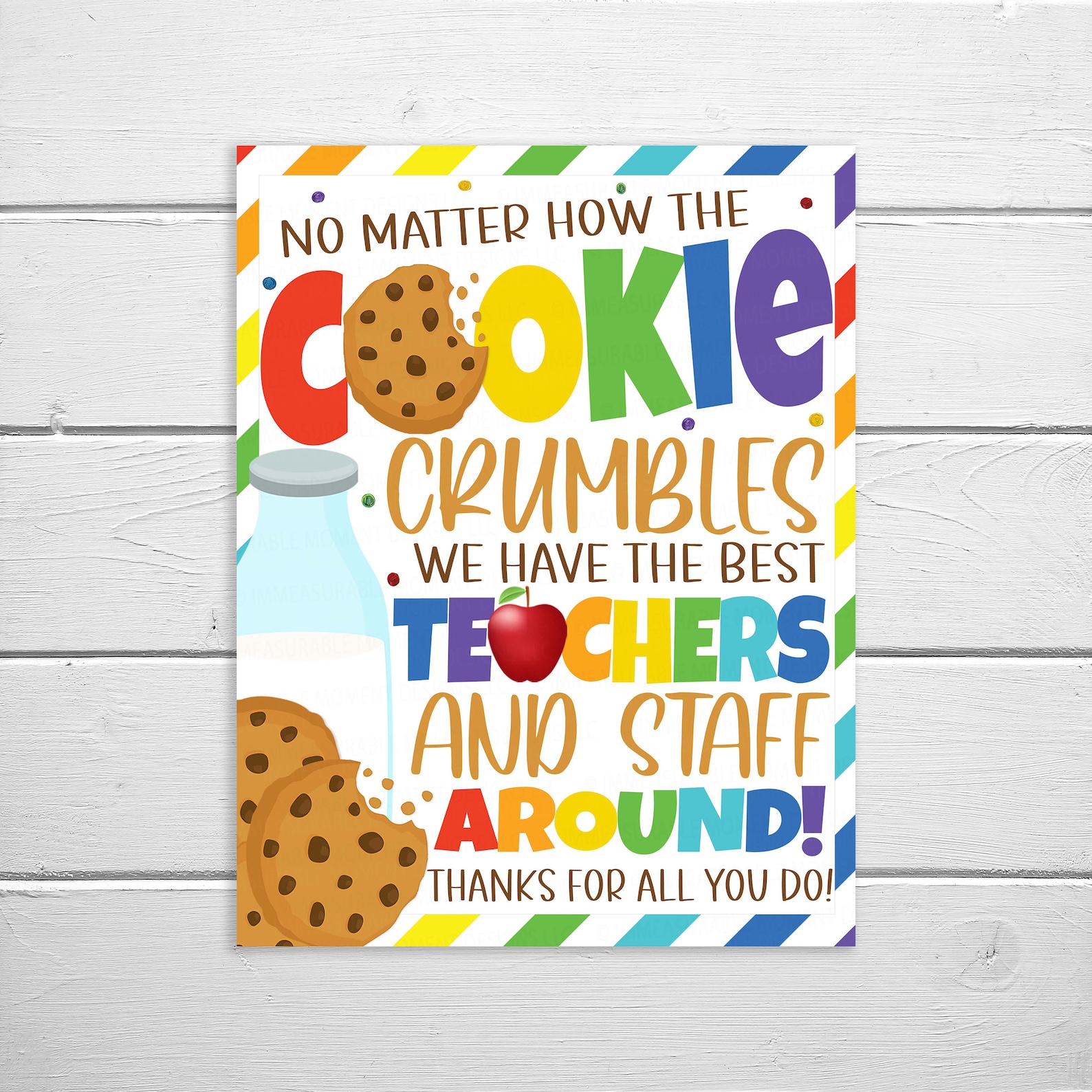 Teachers and Staff Cookie Appreciation Sign, Cookie Crumbles ...