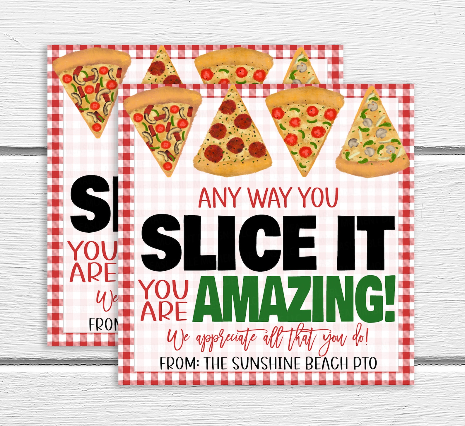Pizza Appreciation Gift Tag, Any Way You Slice It, Employee Staff ...