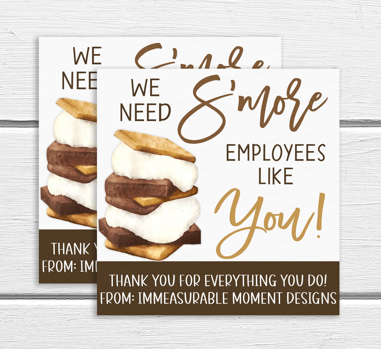 S'more Employee Appreciation Gift Tag, We Need S'more Employees Like ...