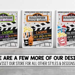 EDITABLE Halloween Movie Night Flyer Invitation, Kids Halloween Event ...