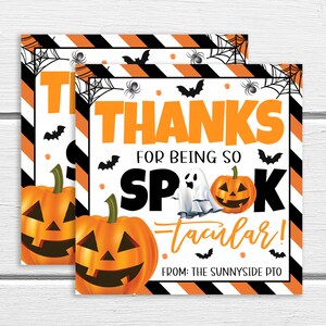 Halloween Gift Tags, Thanks for Being Spook-tacular, School Student ...
