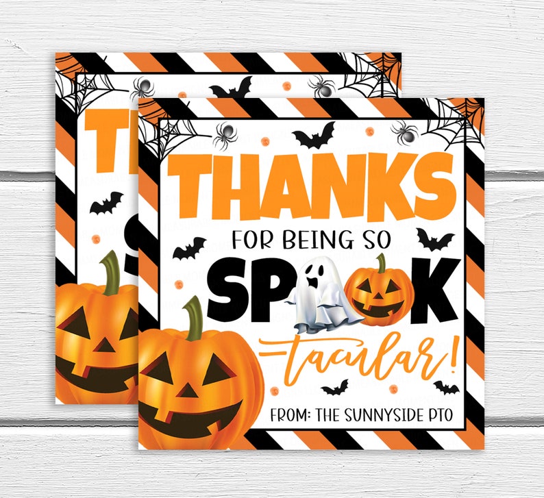 Halloween Gift Tags Thanks for Being Spook-tacular School - Etsy