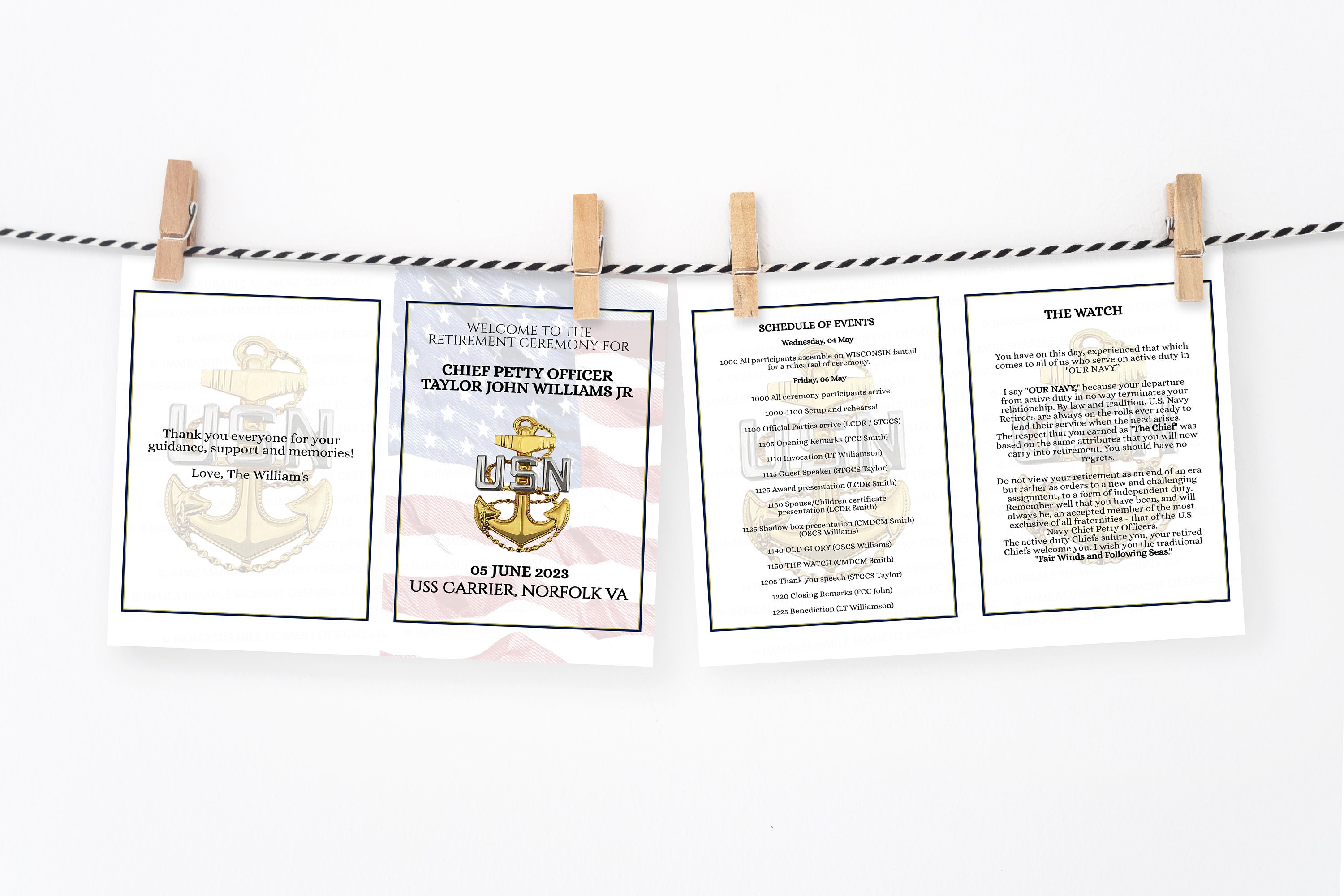 US Navy Chief Retirement Program Pinning Ceremony E7 - Etsy