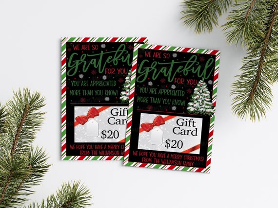 Holiday Appreciation Gift Card Holder, Editable Thank You Employee ...