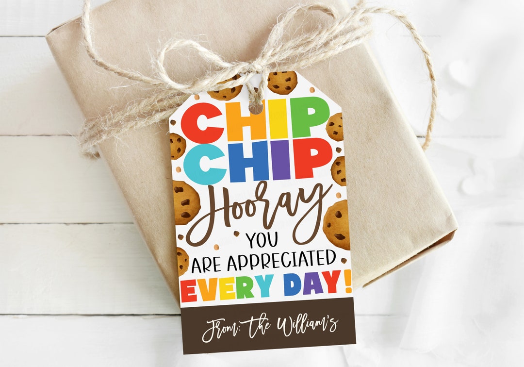 Cookie Thank You Gift Tags, Chip Chip Hooray, Appreciation Week ...