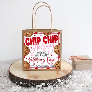 Valentine's Day Cookie Thank You Gift Tags, Chip Chip Hooray ...