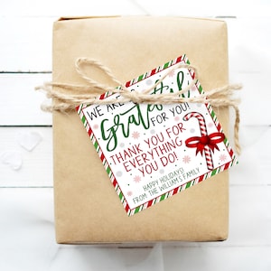 Holiday Appreciation Gift Tag, Editable Christmas Thank You Employee ...