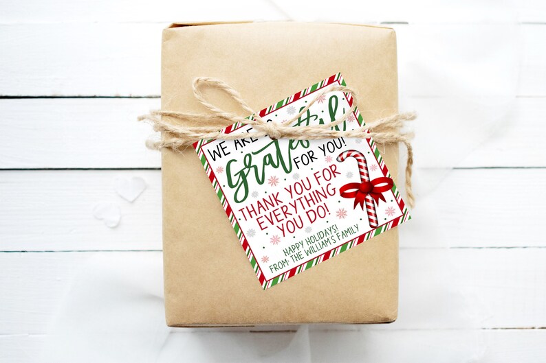 Holiday Appreciation Gift Tag, Editable Christmas Thank You Employee ...