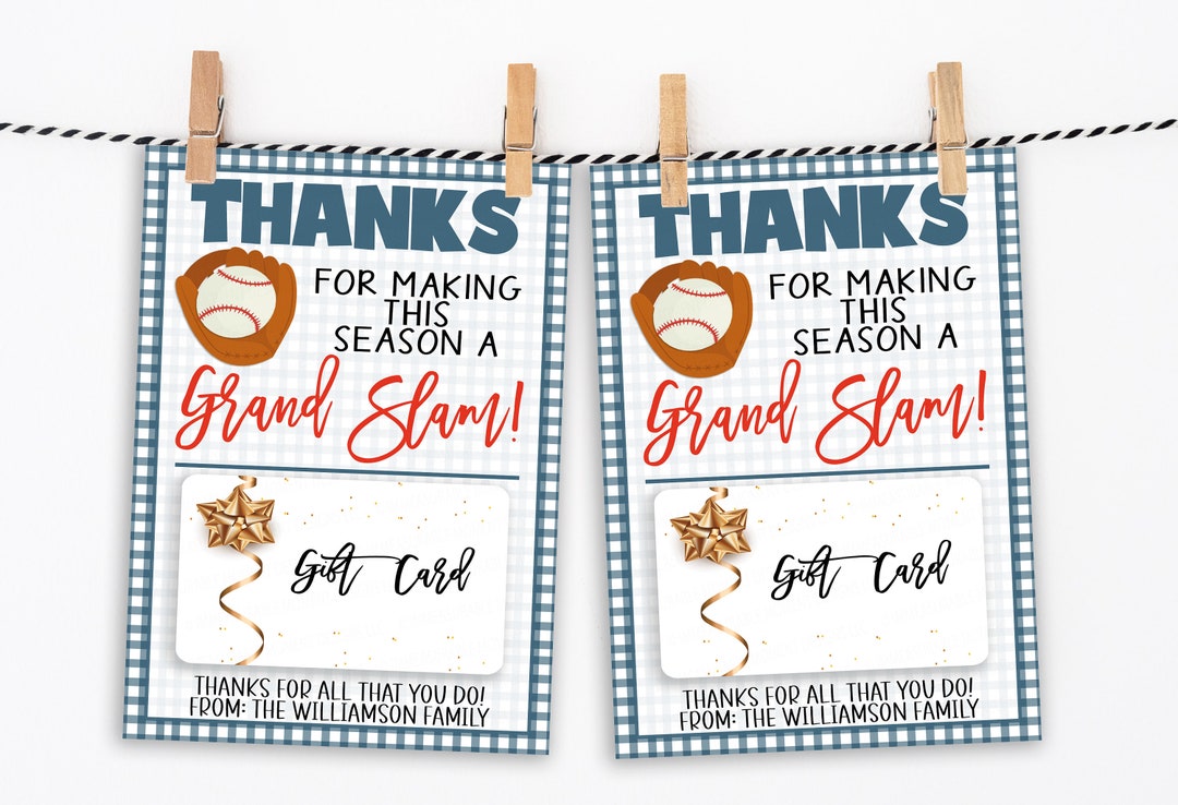 Baseball Coach Gift Card Holder, End of Season, Thanks for Making This ...