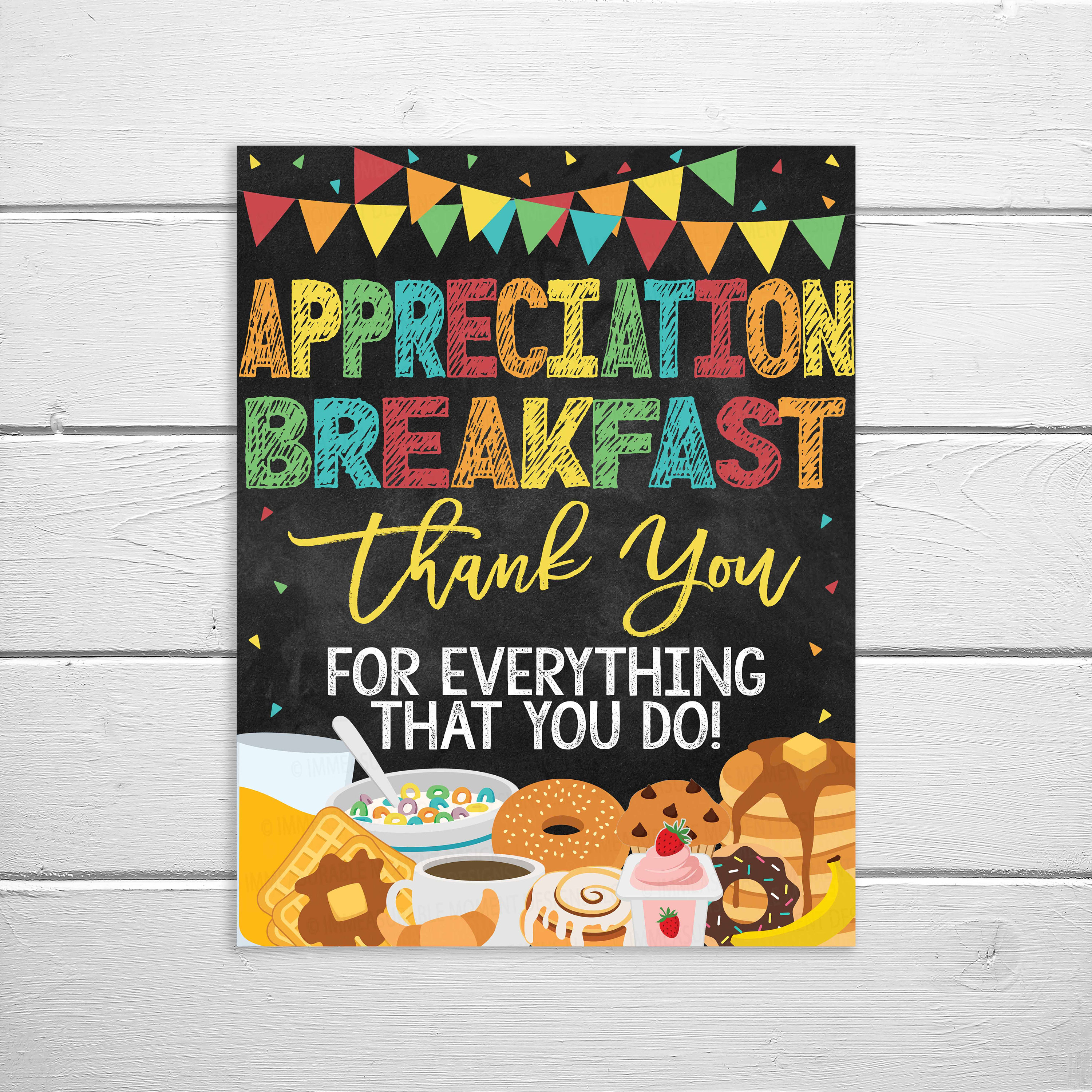 Breakfast Appreciation Sign Thank You for Everything Staff - Etsy