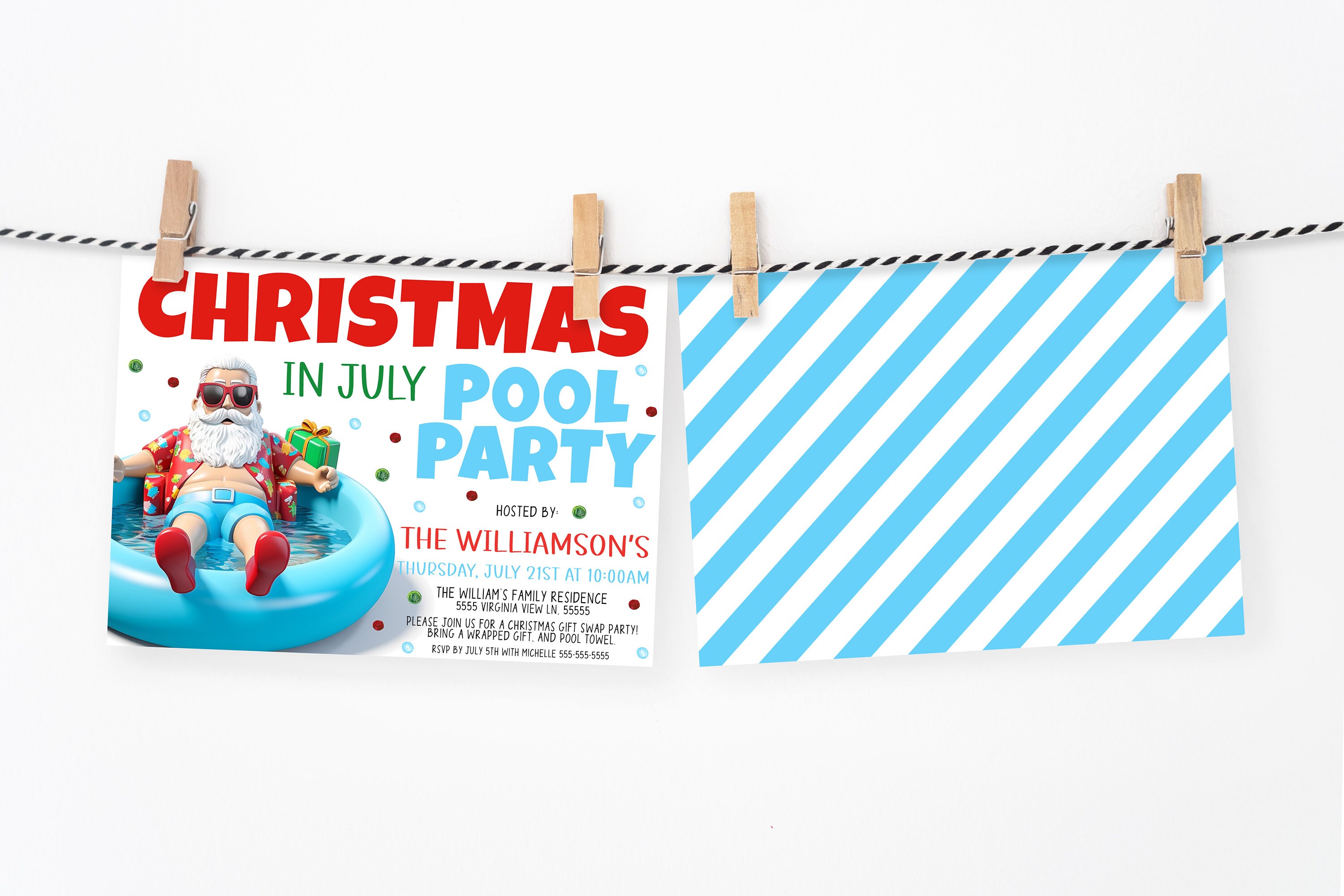 Pool Party Invitations Holidays