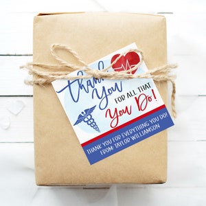 Nurse Appreciation Gift Tag, Editable Printable Thank You Gift Tag ...