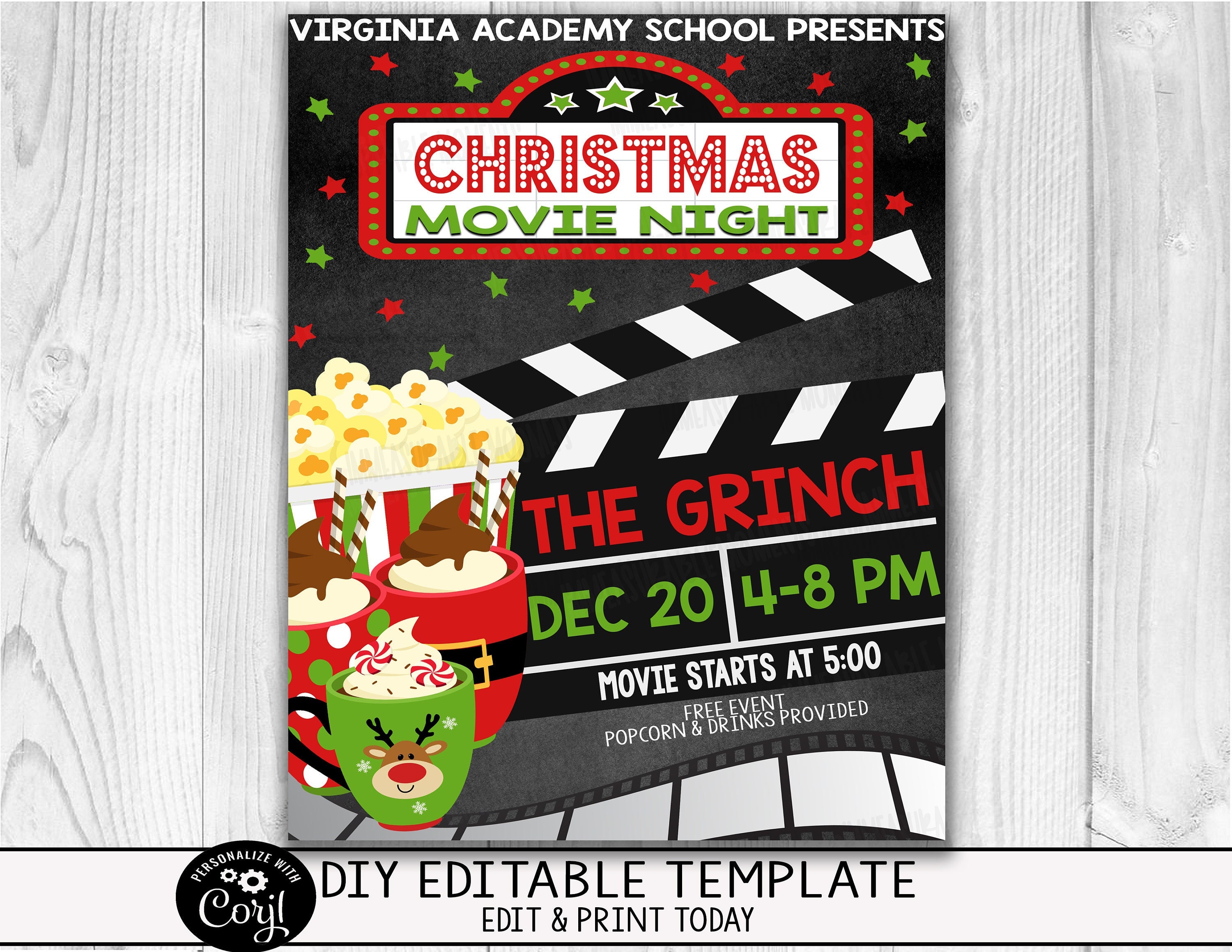 School Movie Night Flyer Template