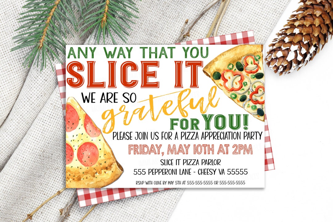 Pizza Appreciation Dinner/lunch Party Invitation, Editable Staff ...