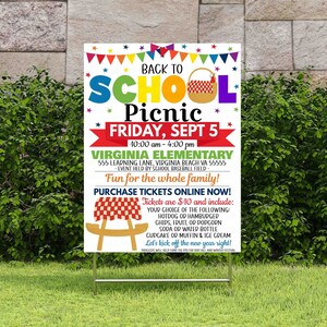 School BBQ Picnic Party Flyer, Editable Printable Back to School ...