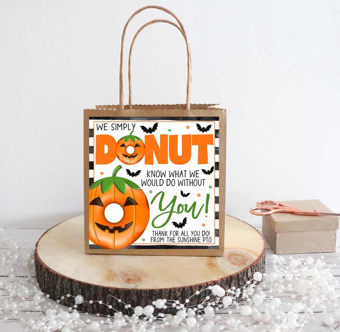 Halloween Donut Appreciation Gift Tag, Donut Know What We Would Do ...