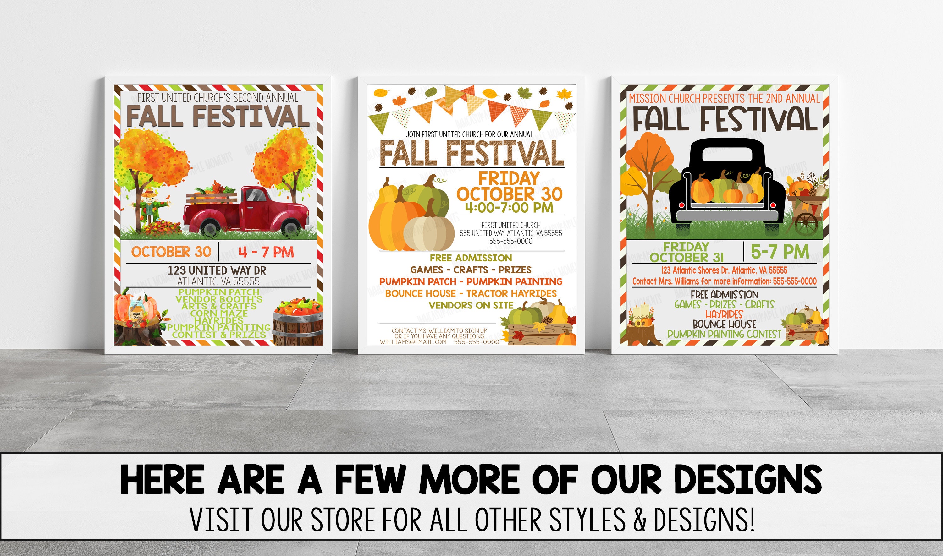 EDITABLE Fall Festival Flyer Invitation, Kids Fall Event, Community ...
