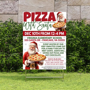 Pizza With Santa Flyer, Pizza & Pictures With Santa Fundraiser, Kids ...