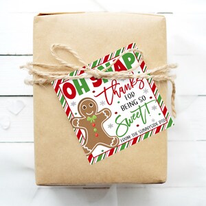 Gingerbread Cookie Gift Tags, Holiday Gingerbread Man Gift Tag ...