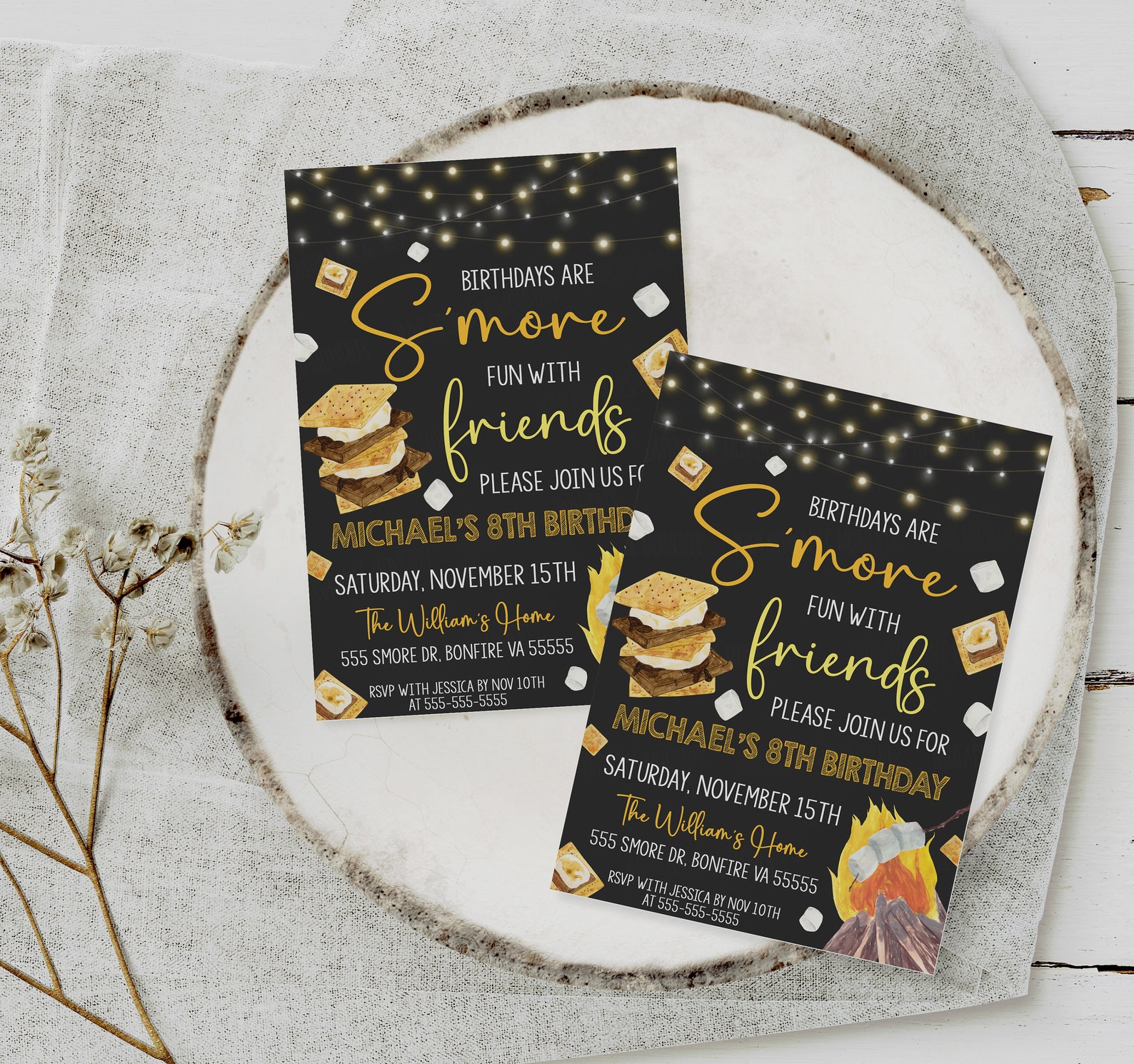 EDITABLE Birthdays Are S'more Fun With Friends Invitation Card, S'more ...